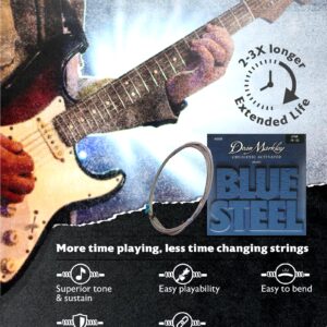 DEAN MARKLEY 2558 Blue Steel Electric Guitar Strings. 6 piece Electric Guitar String Set. Cryogenically Treated for Longer Life, Enhanced Performance, and Superior Sound. Made in USA. Gauges 10-52