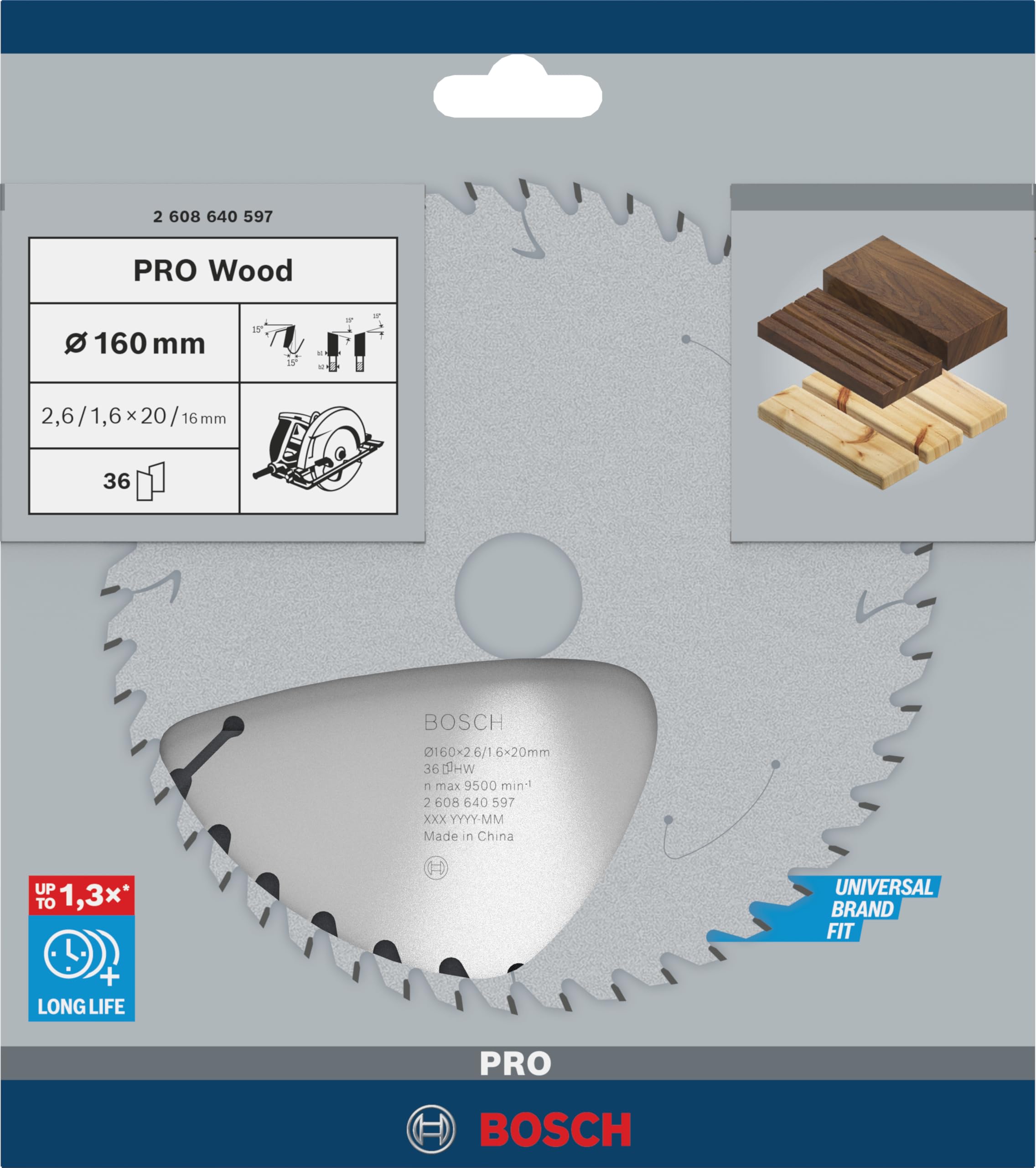 Bosch 2608640597 Circular Saw Blade"Top Precision" Opwoh 6.3inx20mm 36T