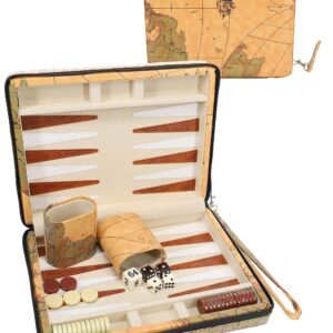 WE Games Magnetic Map Style Backgammon Board and Carrying Strap - Board Games for Adults, Travel Games, Travel Backgammon Sets for Adults