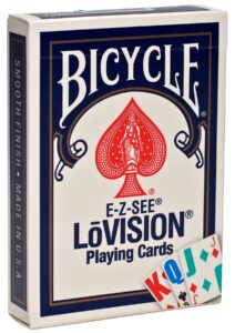 bicycle e-z see/lo- vision playing card deck