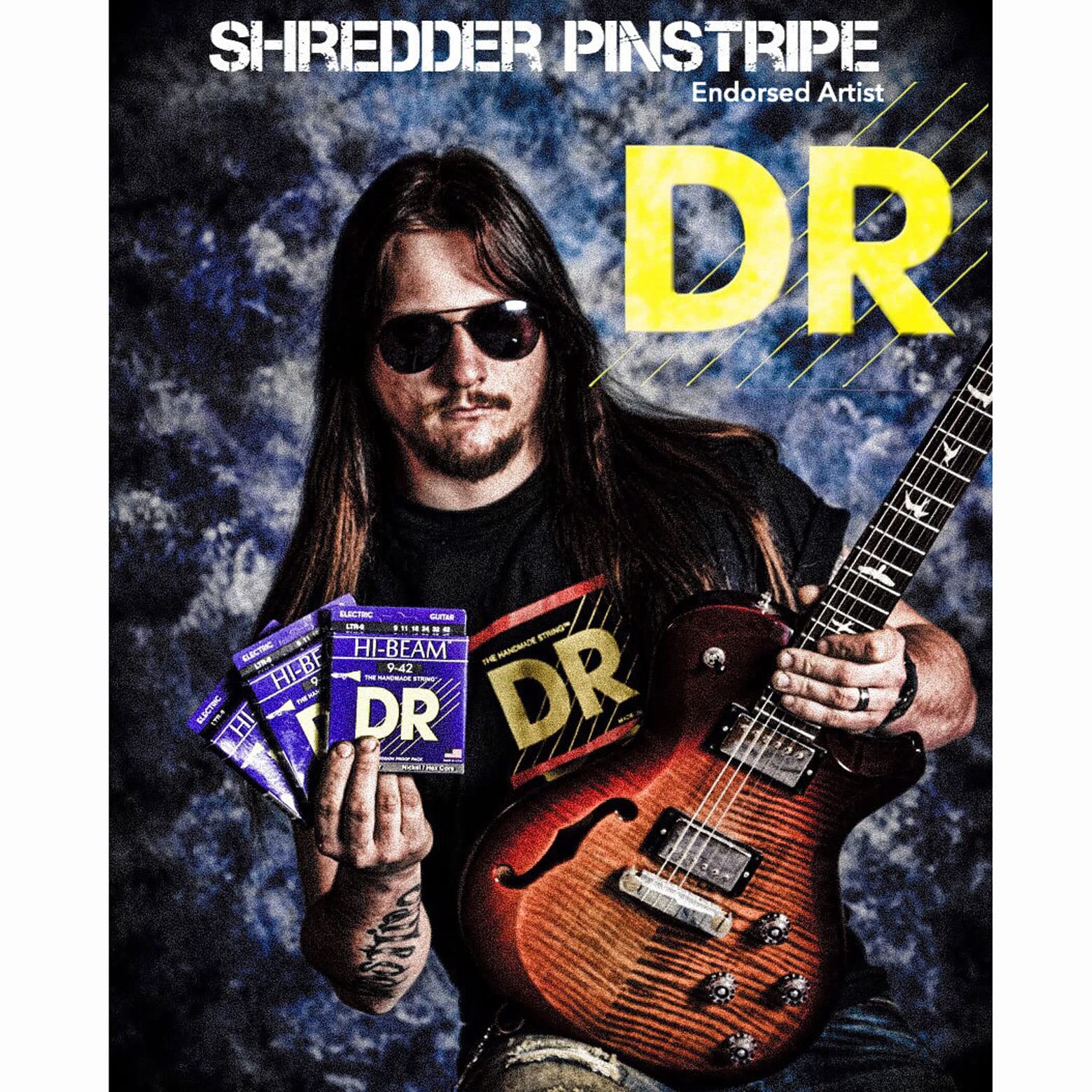 DR Strings Electric Guitar Strings, Hi-Beam, Hex Core 9-42