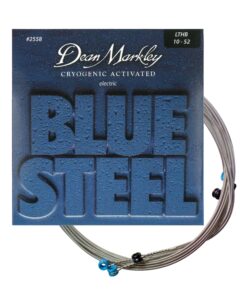 dean markley 2558 blue steel electric guitar strings. 6 piece electric guitar string set. cryogenically treated for longer life, enhanced performance, and superior sound. made in usa. gauges 10-52