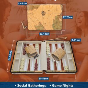 WE Games Magnetic Map Style Backgammon Board and Carrying Strap - Board Games for Adults, Travel Games, Travel Backgammon Sets for Adults