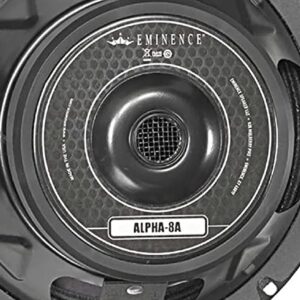 Eminence American Standard Alpha-8A 8" Pro Audio Speaker, 125 Watts at 8 Ohms, Black