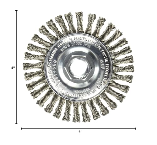 Bosch WB559 4-Inch Carbon Steel Stringer Bead Knotted Wire Wheel, 5/8-Inch x 11 Thread Arbor