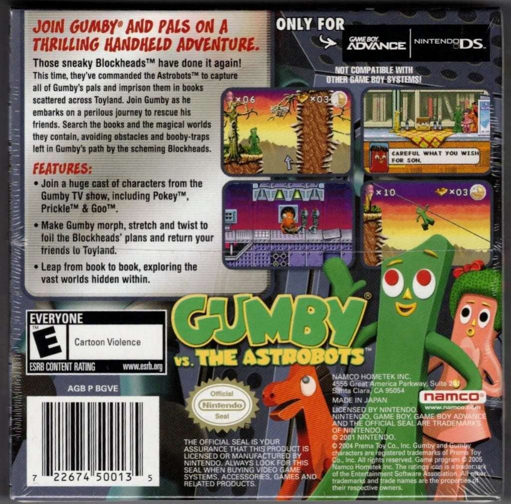 Gumby vs Astrobots for Nintendo Game Boy Advance