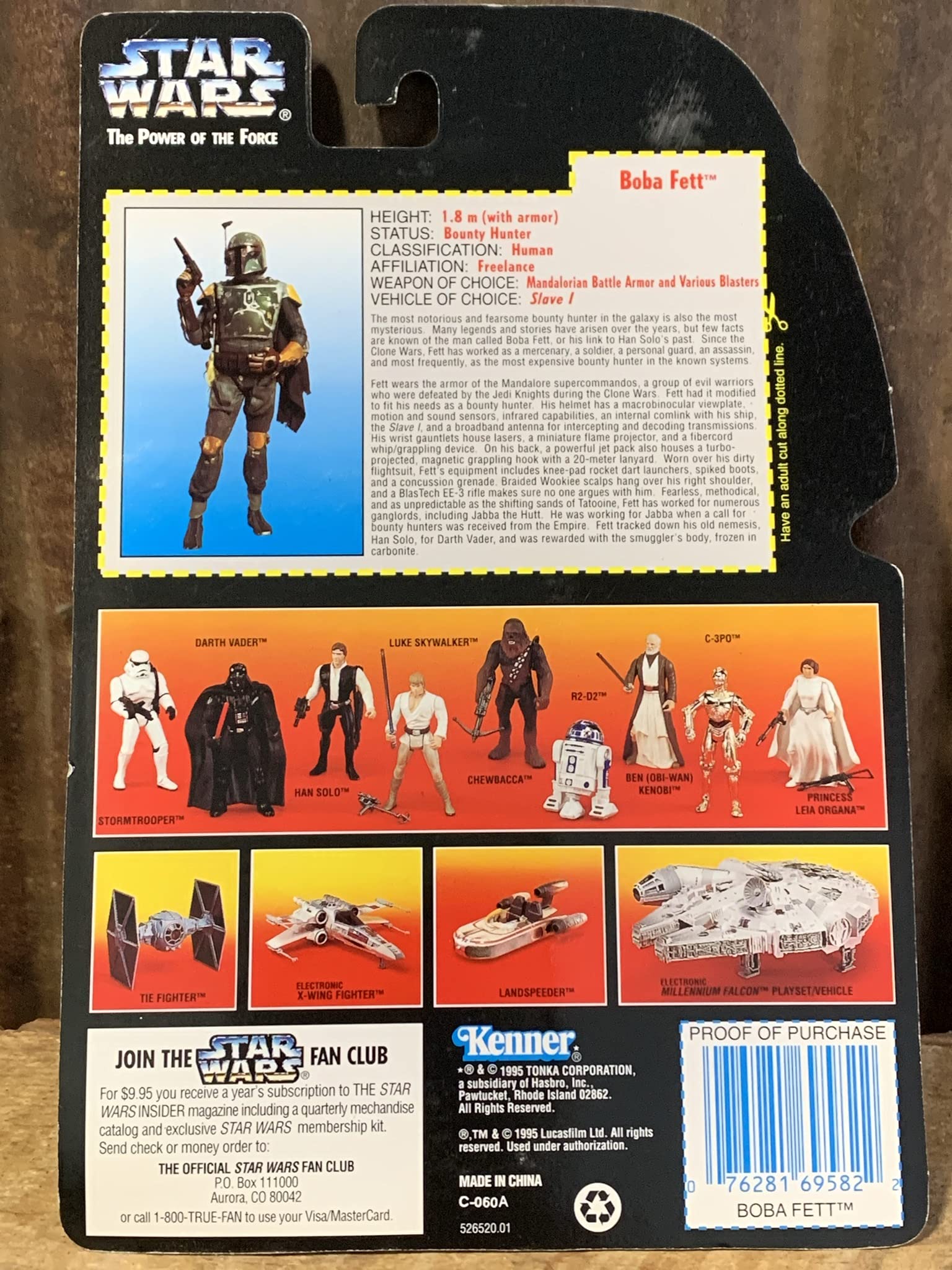 Star Wars, The Power Of The Force Red Card, Boba Fett Action Figure, 3.75 Inches