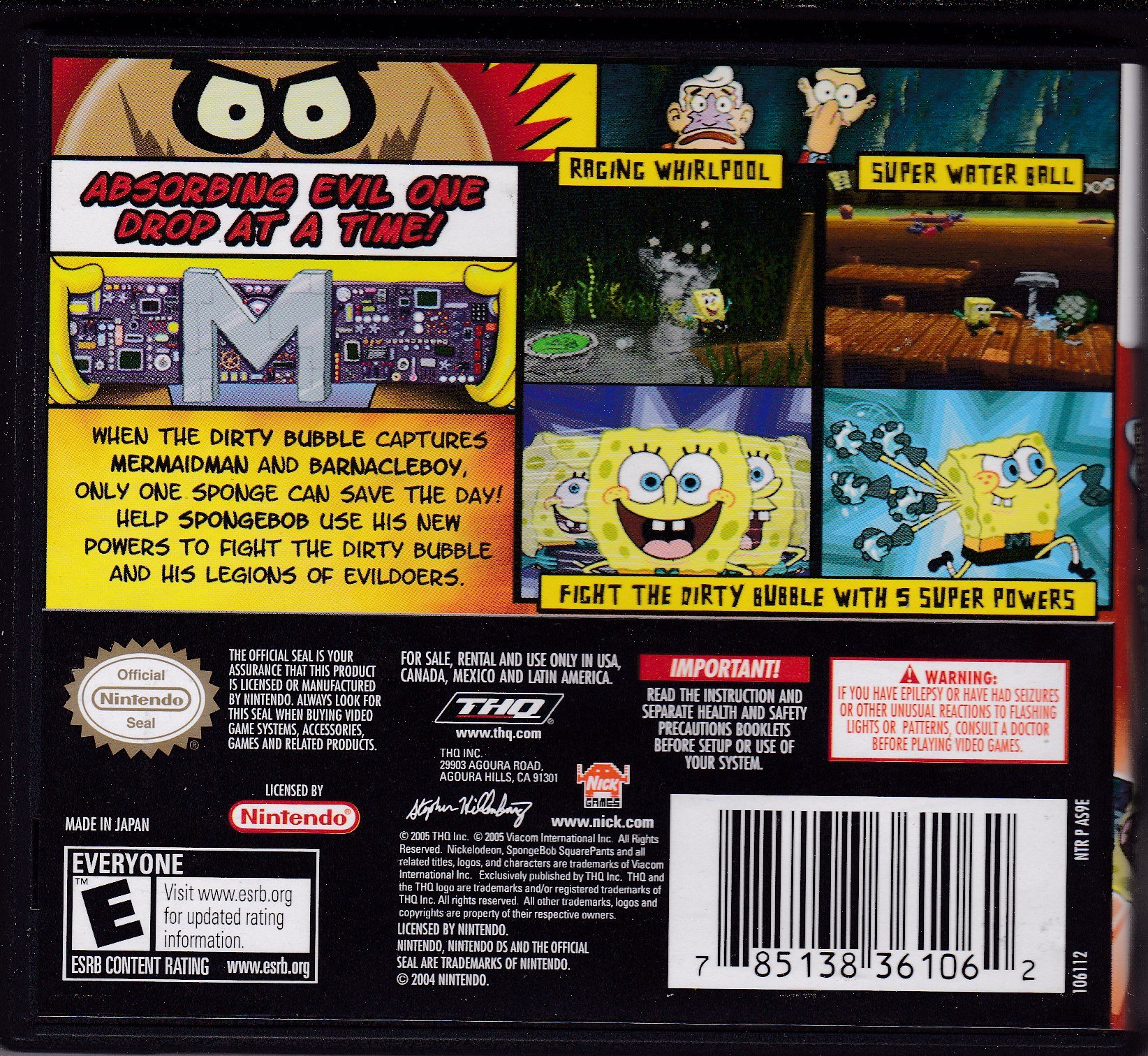 SPONGEBOB YELLOW AVENGER NDS