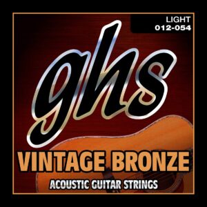 ghs strings vn-l vintage bronze acoustic guitar strings, light (.012-.054)