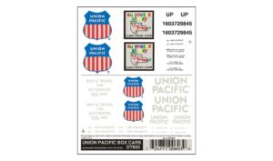 woodland scenics dry transfer decals ho scale union pacific box cars