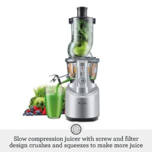 Breville Big Squeeze slow compression juicer, 11" X 9" X 11, Silver