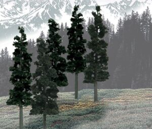 woodland scenics trees 6-8" tall (set of 12) tr1582.