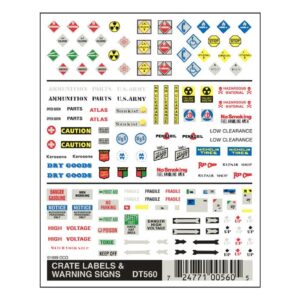 Woodland Scenics Crate Labels & Warning Signs Dry Transfer Decals