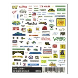 Woodland Scenics Business Signs Mini Series Dry Transfer Decals