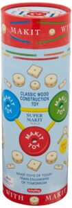 schylling mkt super makit classic wood construction toy, 3+ years, 70-pieces (1 ea)