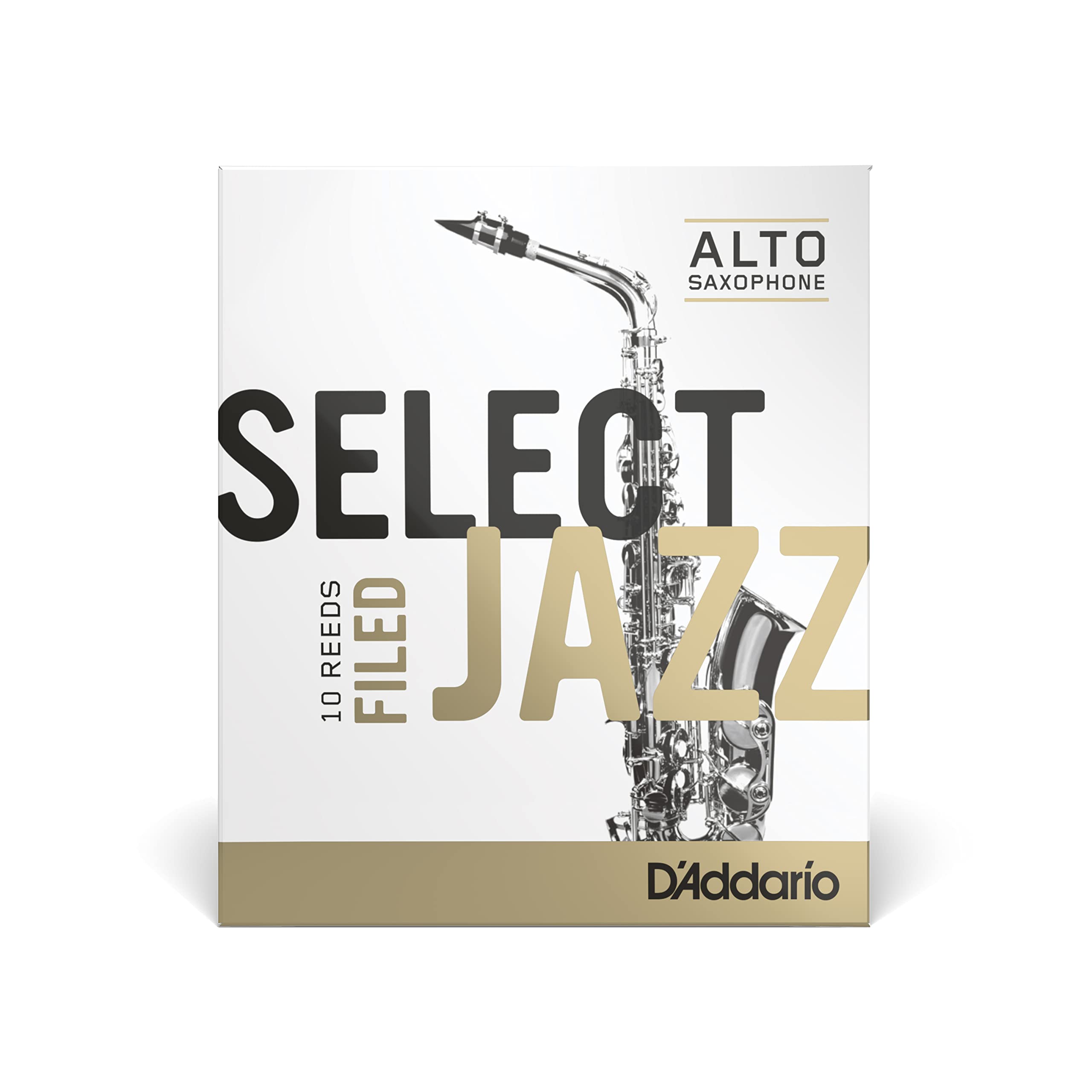 D'Addario Woodwinds Select Jazz Alto Sax Reeds, Filed, Strength 3 Soft, 10-pack