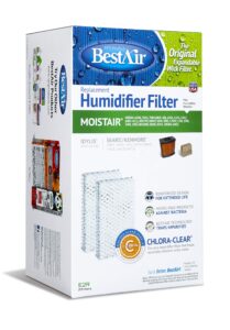 bestair e2r extended life humidifier replacement paper wick humidifier filter, for emerson & kenmore models, 6.5" x 5.5" x 11.5", single pack (2 filters)