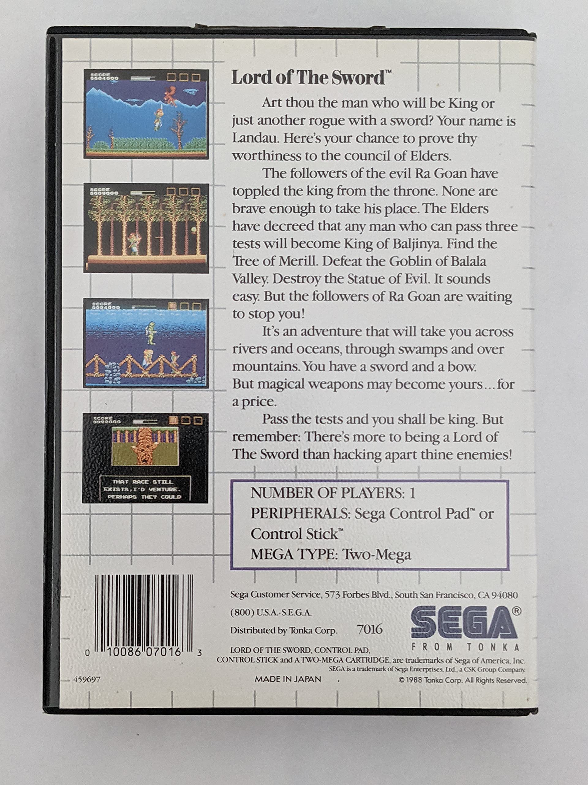 Lord of the Sword - Sega Master System