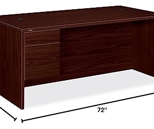 HON 10586LNN 10500 Series Large "L" or "U" 3/4-Height Ped Desk, 72w x 36d, Mahogany