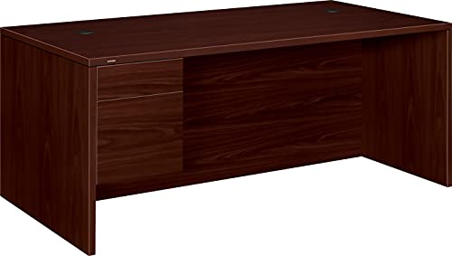 HON 10586LNN 10500 Series Large "L" or "U" 3/4-Height Ped Desk, 72w x 36d, Mahogany