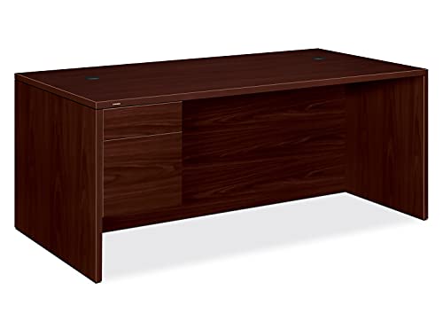 HON 10586LNN 10500 Series Large "L" or "U" 3/4-Height Ped Desk, 72w x 36d, Mahogany