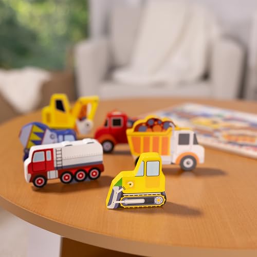 Melissa & Doug Construction Vehicles Wooden Chunky Puzzle (6 pcs) - FSC Certified