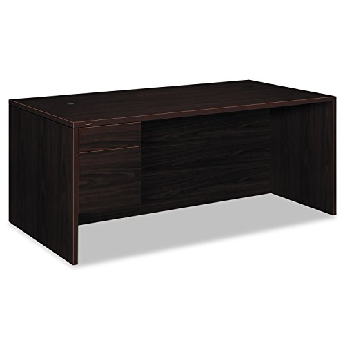 HON 10586LNN 10500 Series Large "L" or "U" 3/4-Height Ped Desk, 72w x 36d, Mahogany