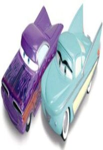 disney cars toys movie moments car set: flo & ramone