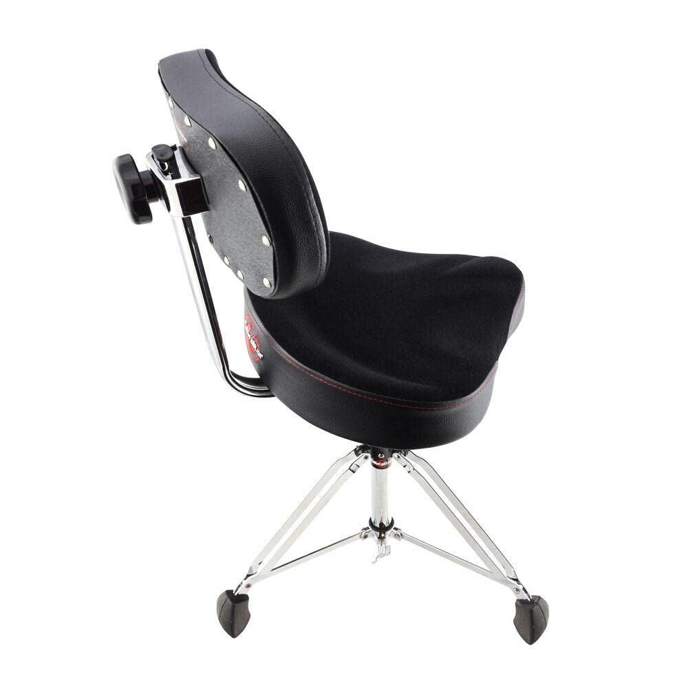 Gibraltar 9608MB 9000 Series Cordura Saddle Seat Drum Throne, Adjustable Backrest, Oversized Motorcycle Seat, Heavy Duty