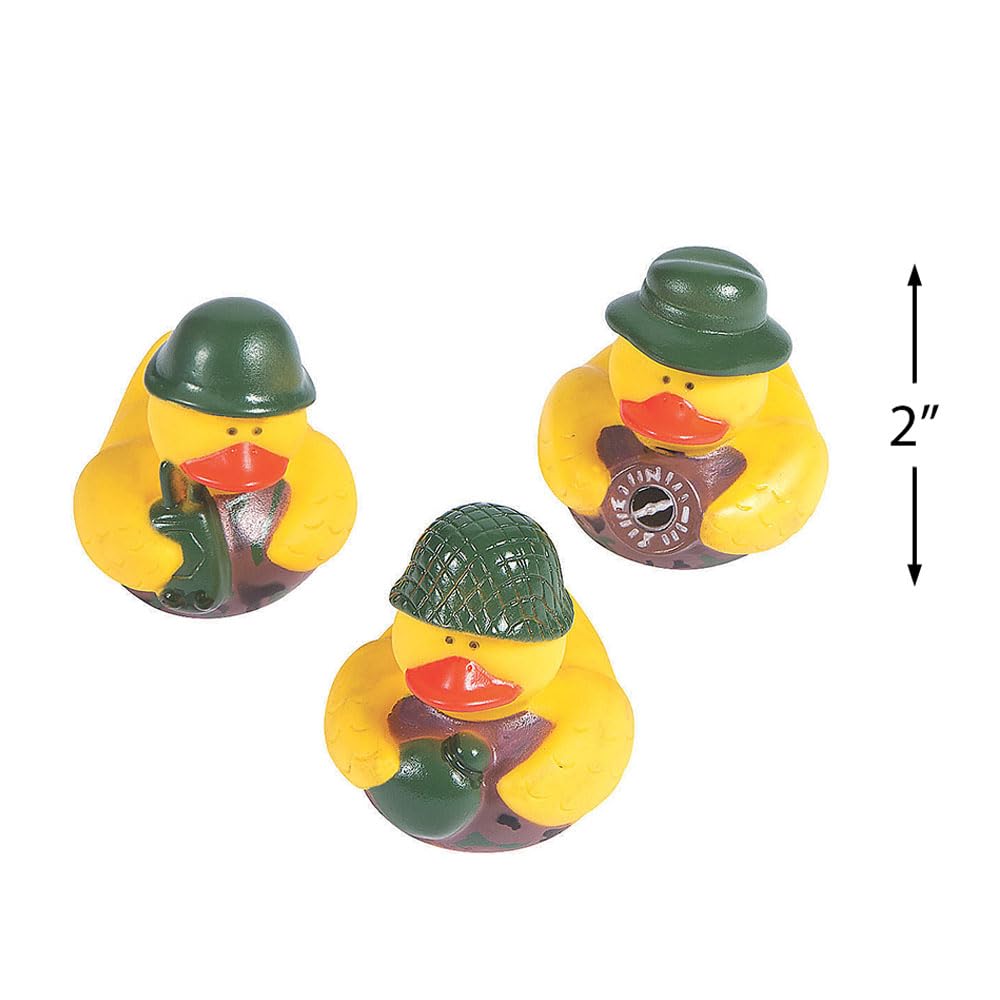 One Dozen (12) Camoflage Rubber Duck Party Favors