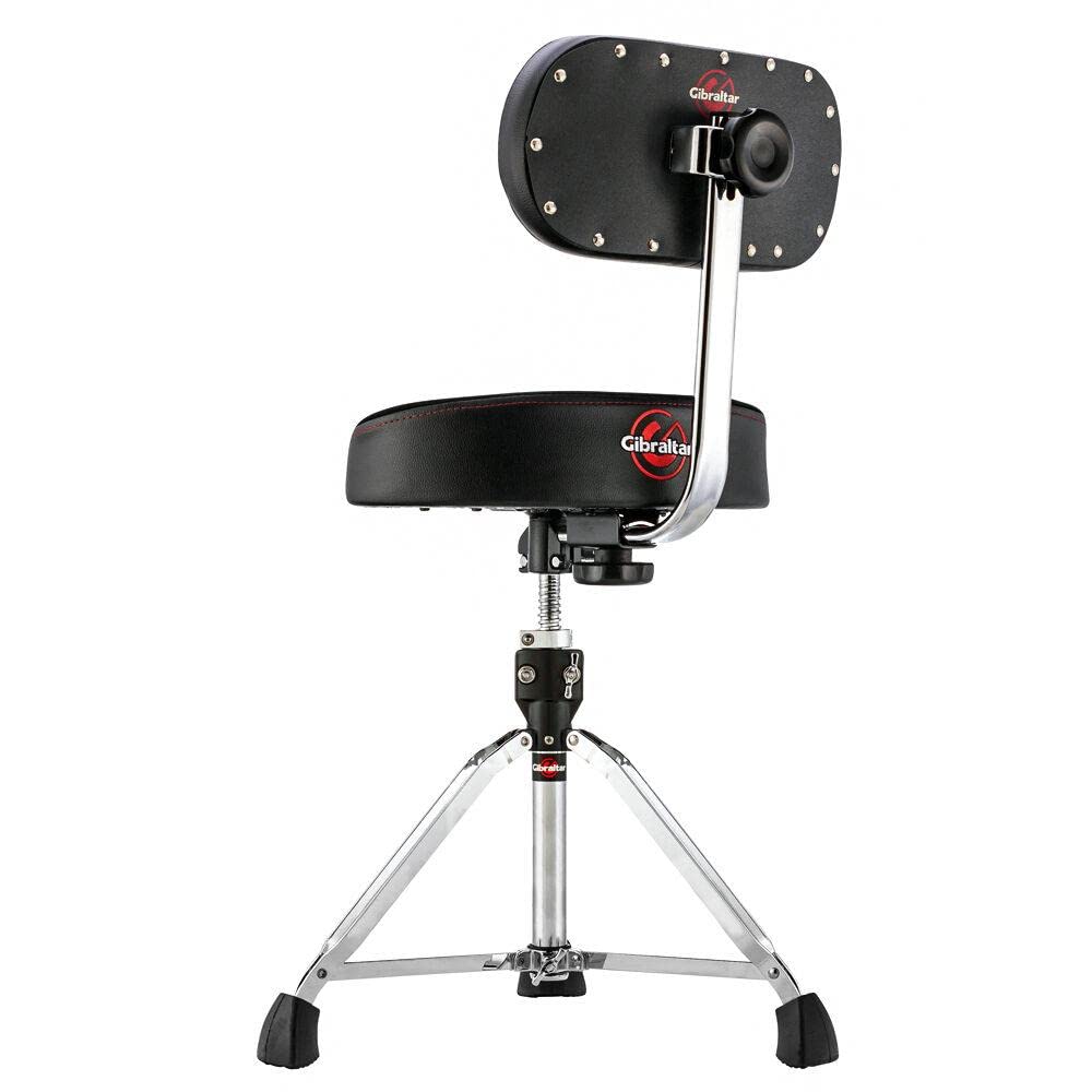 Gibraltar 9608MB 9000 Series Cordura Saddle Seat Drum Throne, Adjustable Backrest, Oversized Motorcycle Seat, Heavy Duty