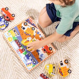 Melissa & Doug Construction Vehicles Wooden Chunky Puzzle (6 pcs) - FSC Certified