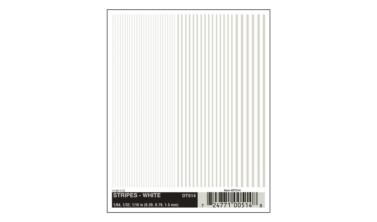 Woodland Scenics Stripes White Dry Transfer Decals