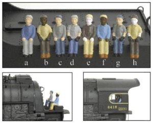 broadway limited bli1006 ho engineer/fireman a (a,b,c,d) (4)