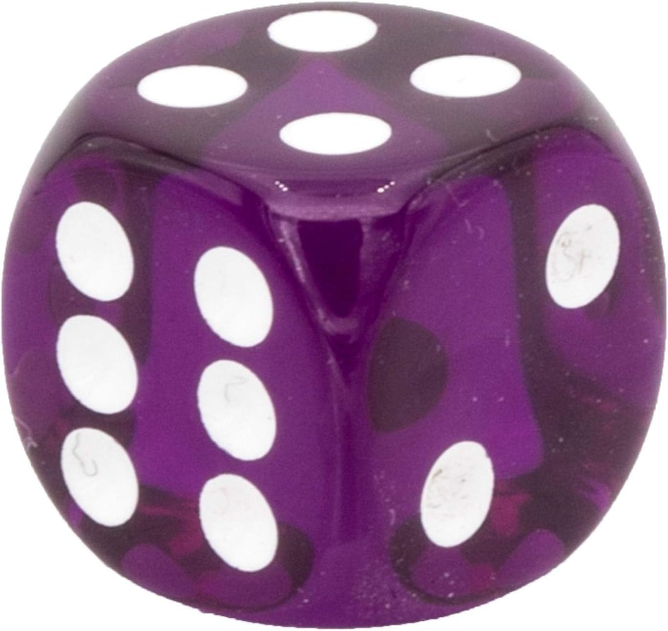 Chessex Dice Translucent Purple 6 Sided 16mm Dice Block (12-Dice), Purple/White (23607)