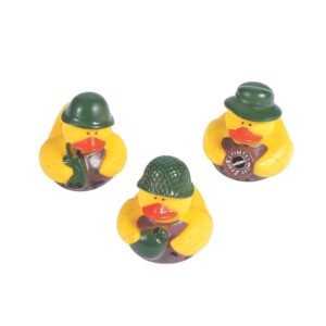 one dozen (12) camoflage rubber duck party favors