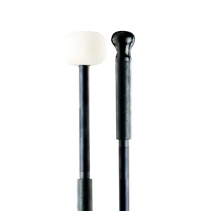 ProMark Bass Drum Mallets - Large Felt - Traditional Style Marching Mallet - Black Satin Aluminum Shafts - Non Slip Grip - Length: 14-1/8 inch - Head Size: 2-1/2 inch felt - 1 Pair