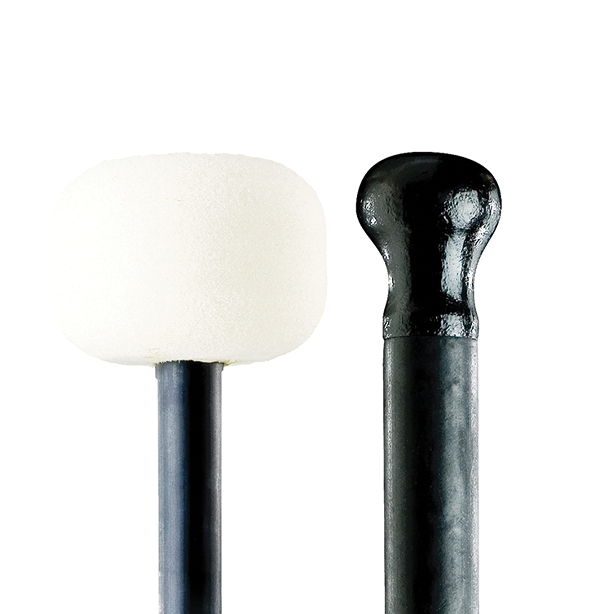 ProMark Bass Drum Mallets - Large Felt - Traditional Style Marching Mallet - Black Satin Aluminum Shafts - Non Slip Grip - Length: 14-1/8 inch - Head Size: 2-1/2 inch felt - 1 Pair