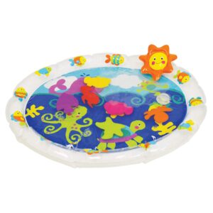 kidoozie pat 'n laugh water mat for infants and toddlers ages 3-18 months; encourage tummy time with 6 fun floating sea friends to discover