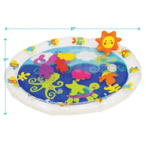 Kidoozie Pat 'n Laugh Water Mat for Infants and Toddlers Ages 3-18 Months; Encourage Tummy Time with 6 Fun Floating Sea Friends to Discover