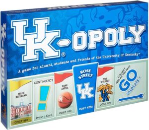 late for the sky university of kentucky monopoly blue, white