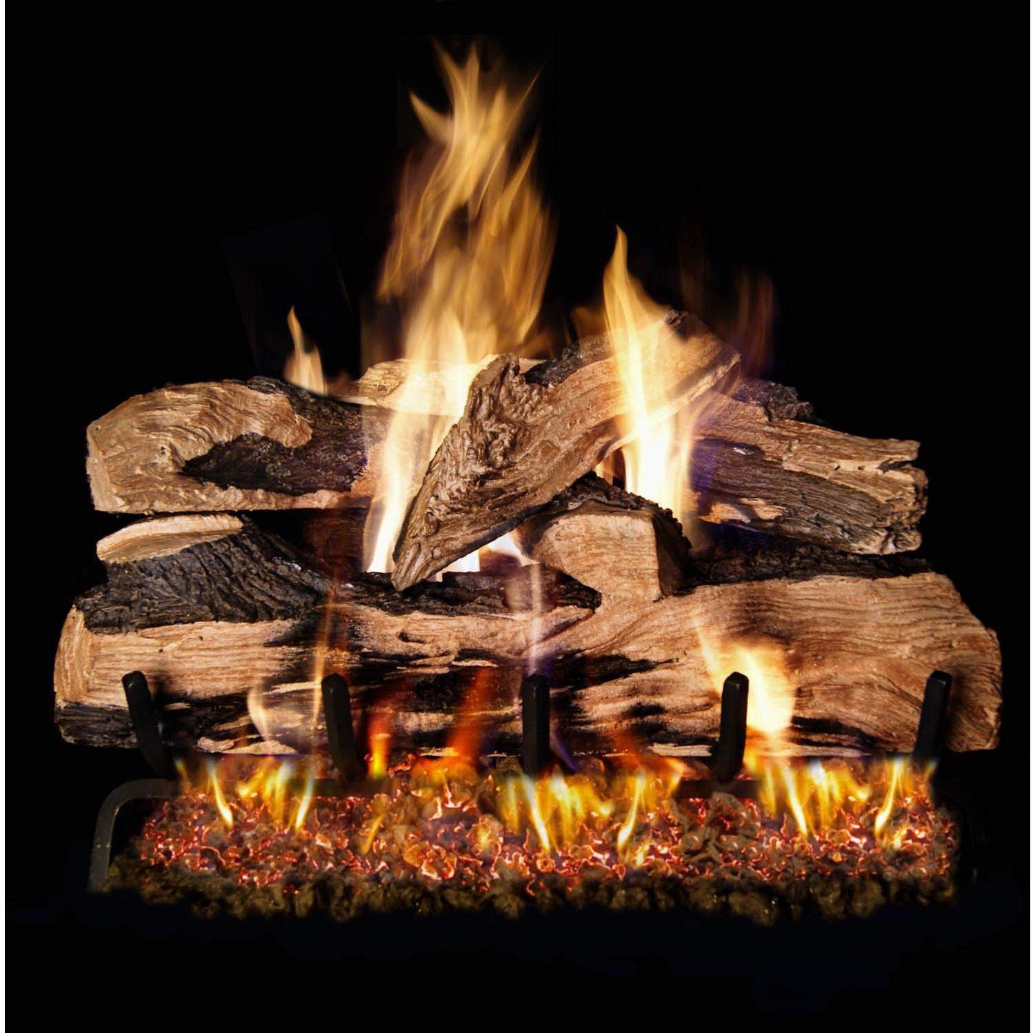 Peterson Real Fyre 24-inch Split Oak Designer Plus Log Set with Vented Natural Gas G45 Burner - Match Light