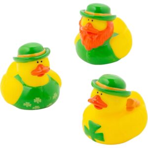 one dozen (12) irish st. patrick's day rubber ducks