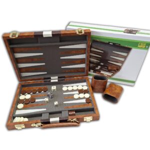 CHH 18" Brown and White Backgammon Set