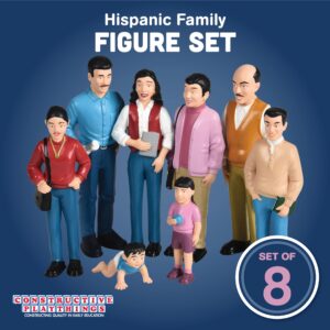 Creative Minds Marvel Education Hispanic Family Toy Figure Set for Kids Ages 3+, Set of 8 Inclusive and Diverse Dollhouse Toy Figurines, Multicolor