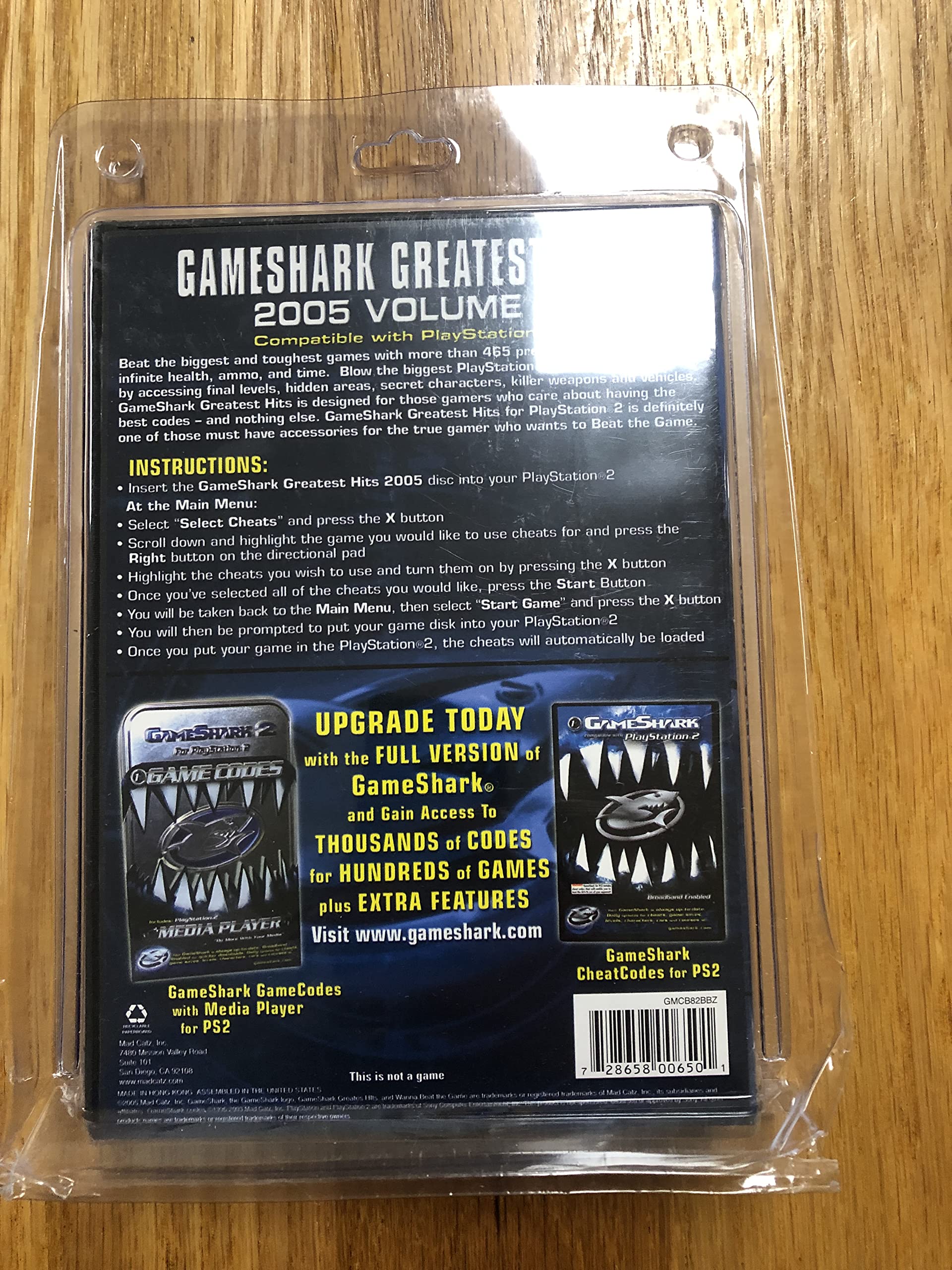 GameShark PS2 Greatest Hits: 465 Codes for 10 PS2 Games (2005, Volume 1)