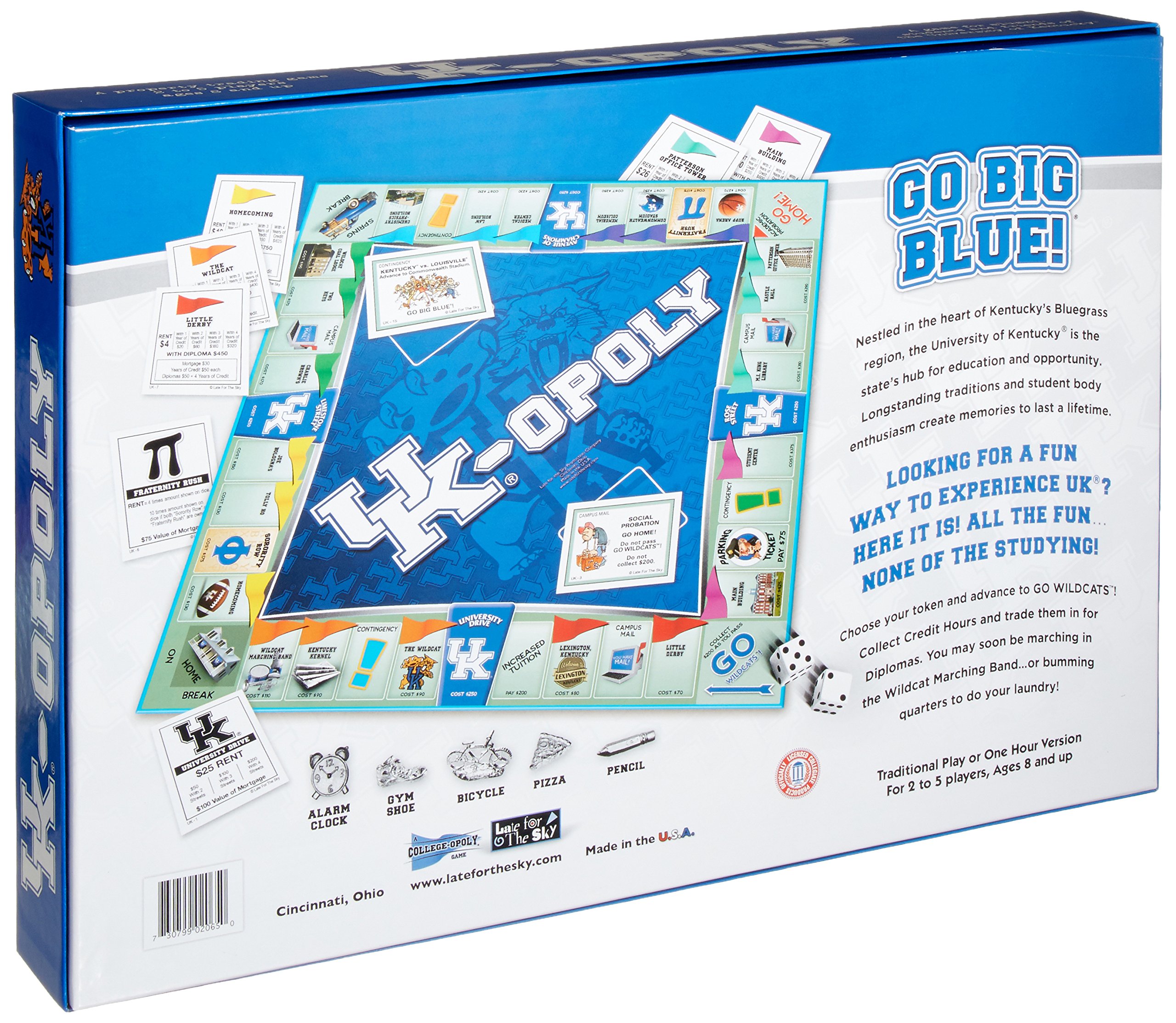 Late for the Sky University of Kentucky Monopoly Blue, White