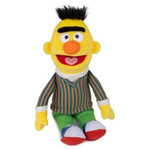 gund sesame street official bert muppet plush, premium plush toy for ages 1 & up, yellow, 14”