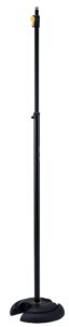 hercules ms201b grip h base microphone stand w/ez mic clip, black