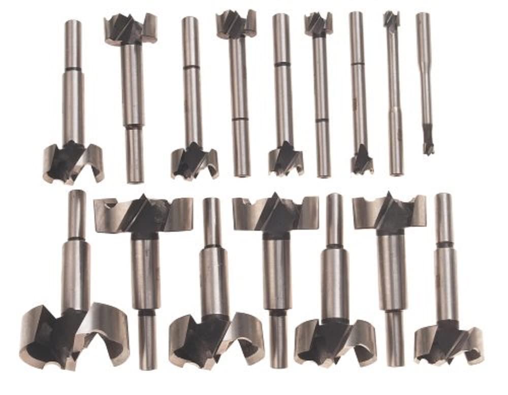 Bosch FB1600 Forstner Drill Bit Set with Wood Case, Use for Portable Drills or Stationary Machines (16-Piece)